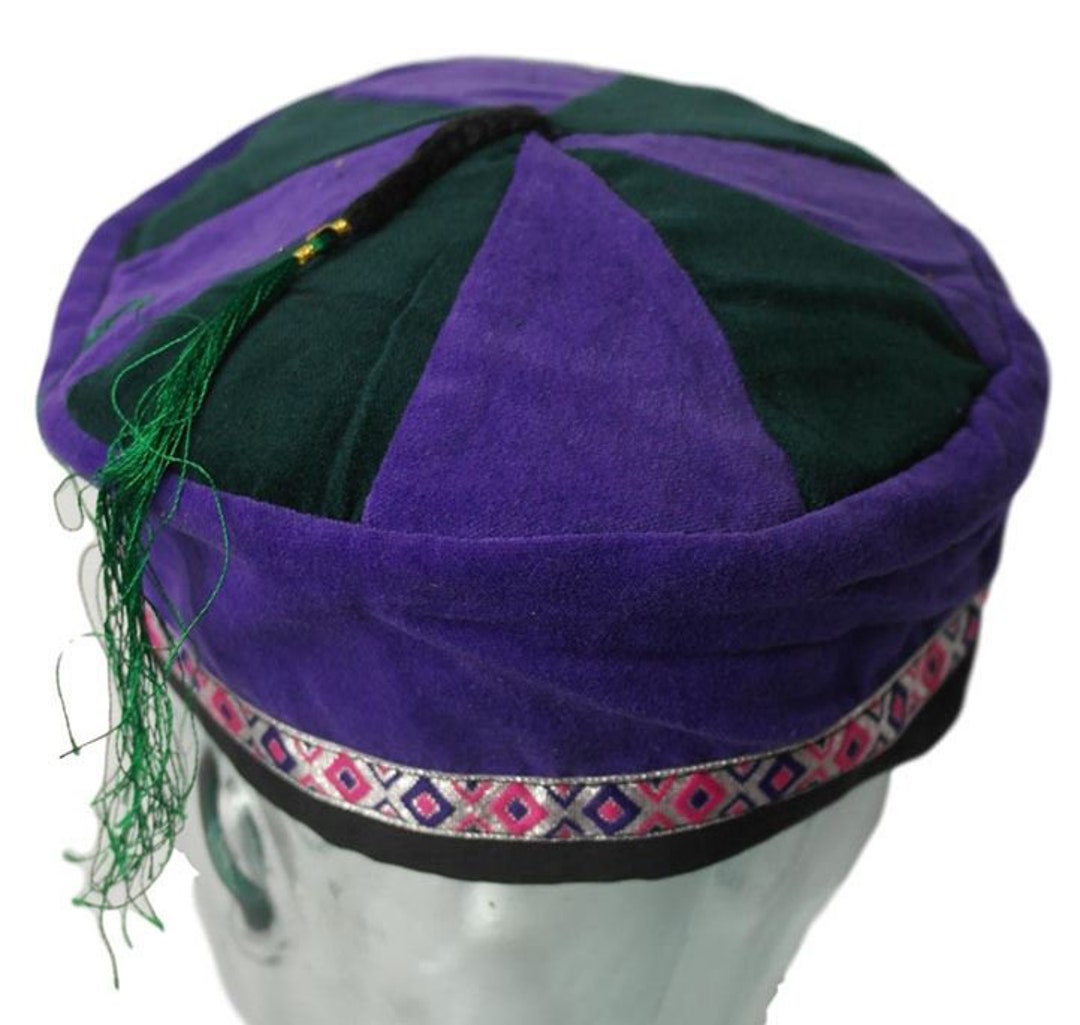 Tibetan Trim Smoking / Thinking / Lounging Cap With Tassel Medium ...