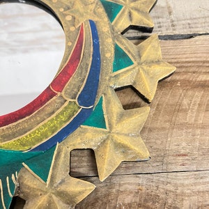 WOODEN Celestial MIRROR Features a Crescent Shaped Moon - Etsy