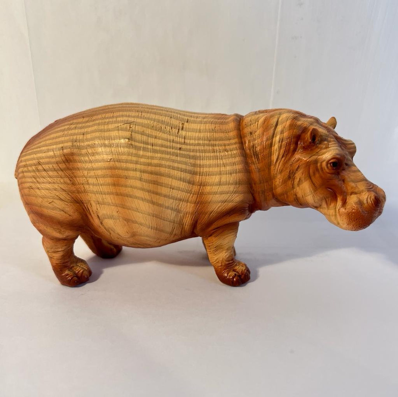 Hippopotamus in Wood Effect Resin ornaments for the Home Home ...