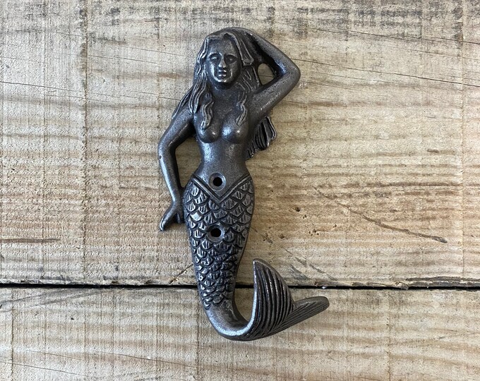 Cast Iron Antique Style Wall Mounted Mermaid Hook - Etsy