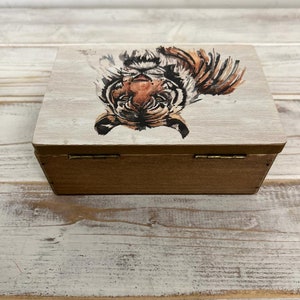 Wooden Tiger Keepsake | Box Jewellery | Box Trinket Box | Box - Etsy