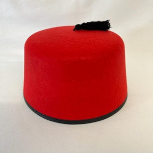 Red Moroccan Style Fez Hat With Black Tassel | Turkish Ottoman Fes ...