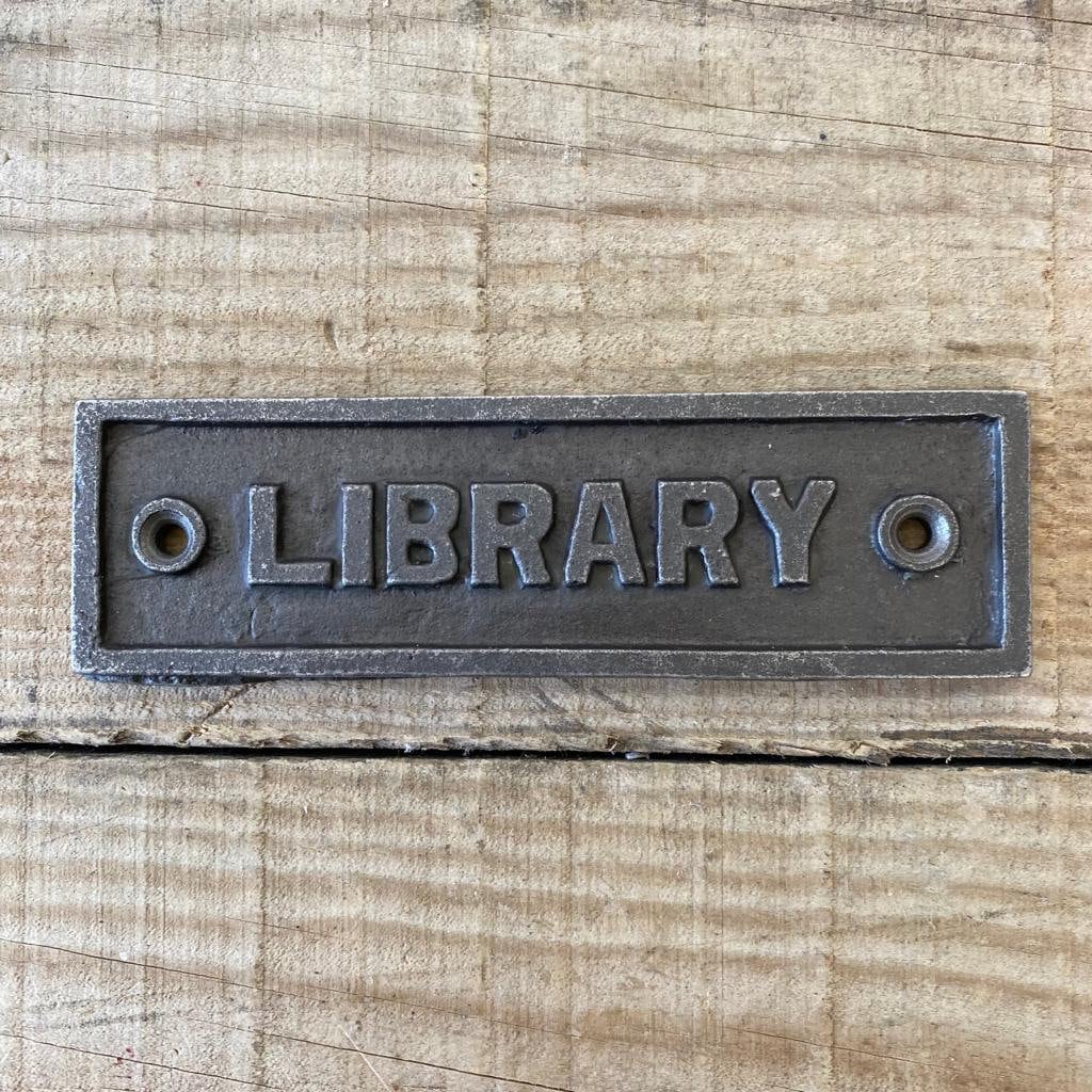 Library Cast Iron Door Plaque/sign - Etsy