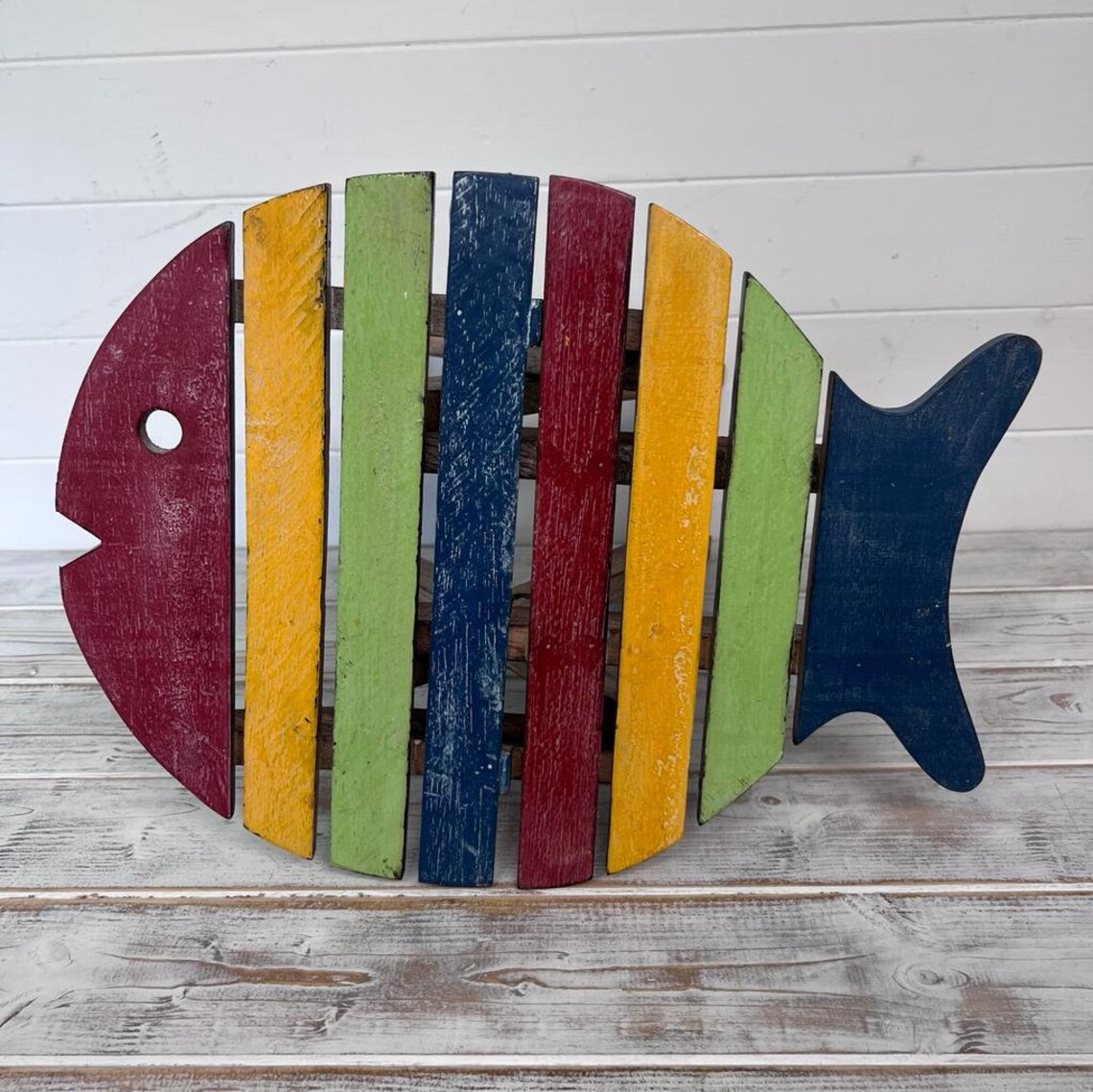 Multi Coloured Fishing Table With Distressed Finish | Etsy