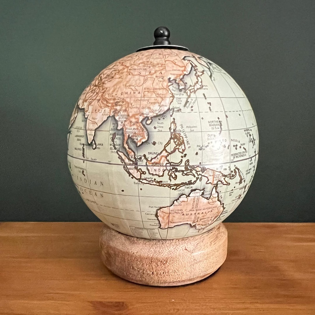 Elegant Desk-sized Globe on Wooden Base | Classic Desktop Decor for ...