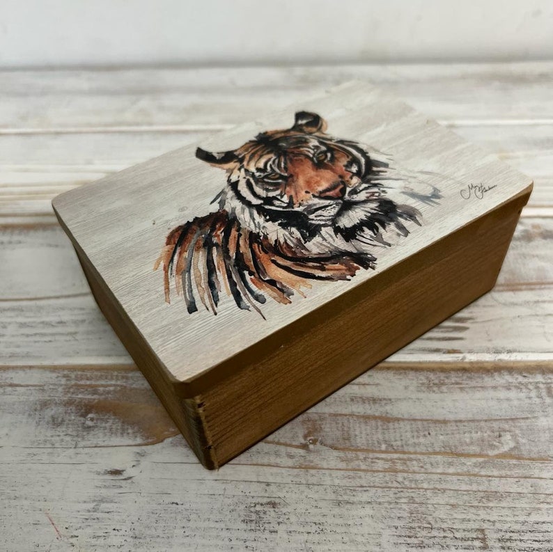 Wooden Tiger Keepsake Box Jewellery Box Trinket Box Box - Etsy