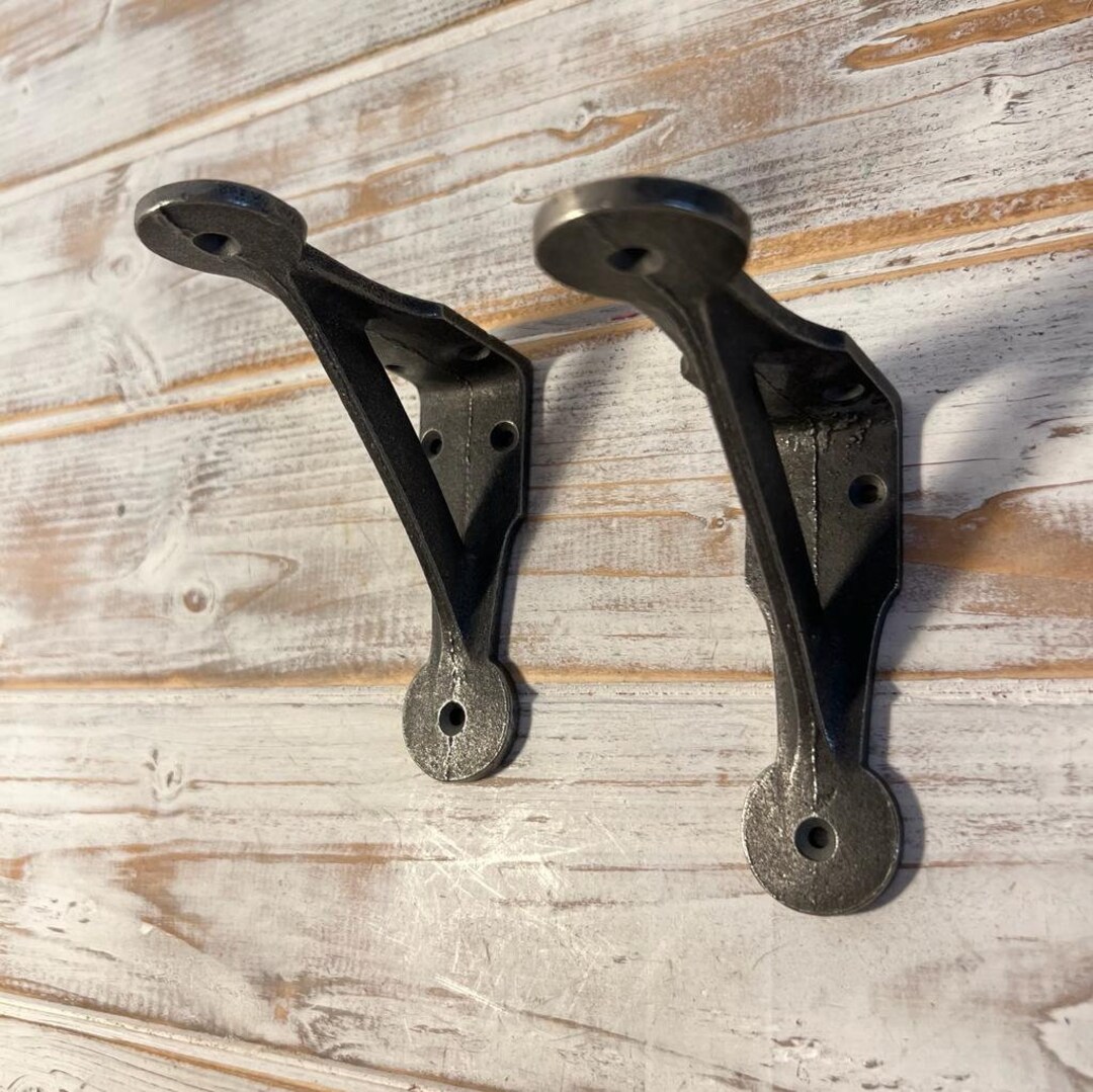 2 X Gallows Shelf Brackets 4x4 Inch Grey Cast Iron Heavy Duty Pair of ...