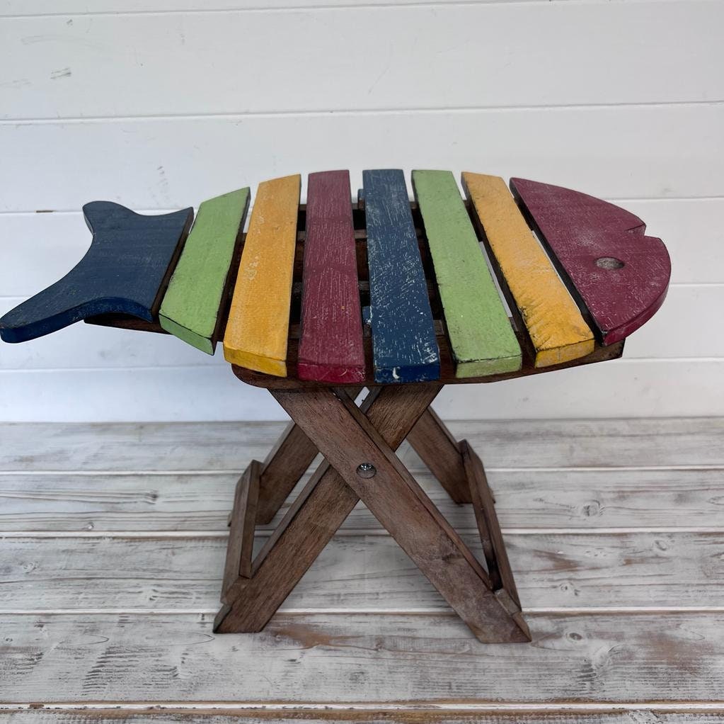 Multi Coloured Fishing Table With Distressed Finish - Etsy