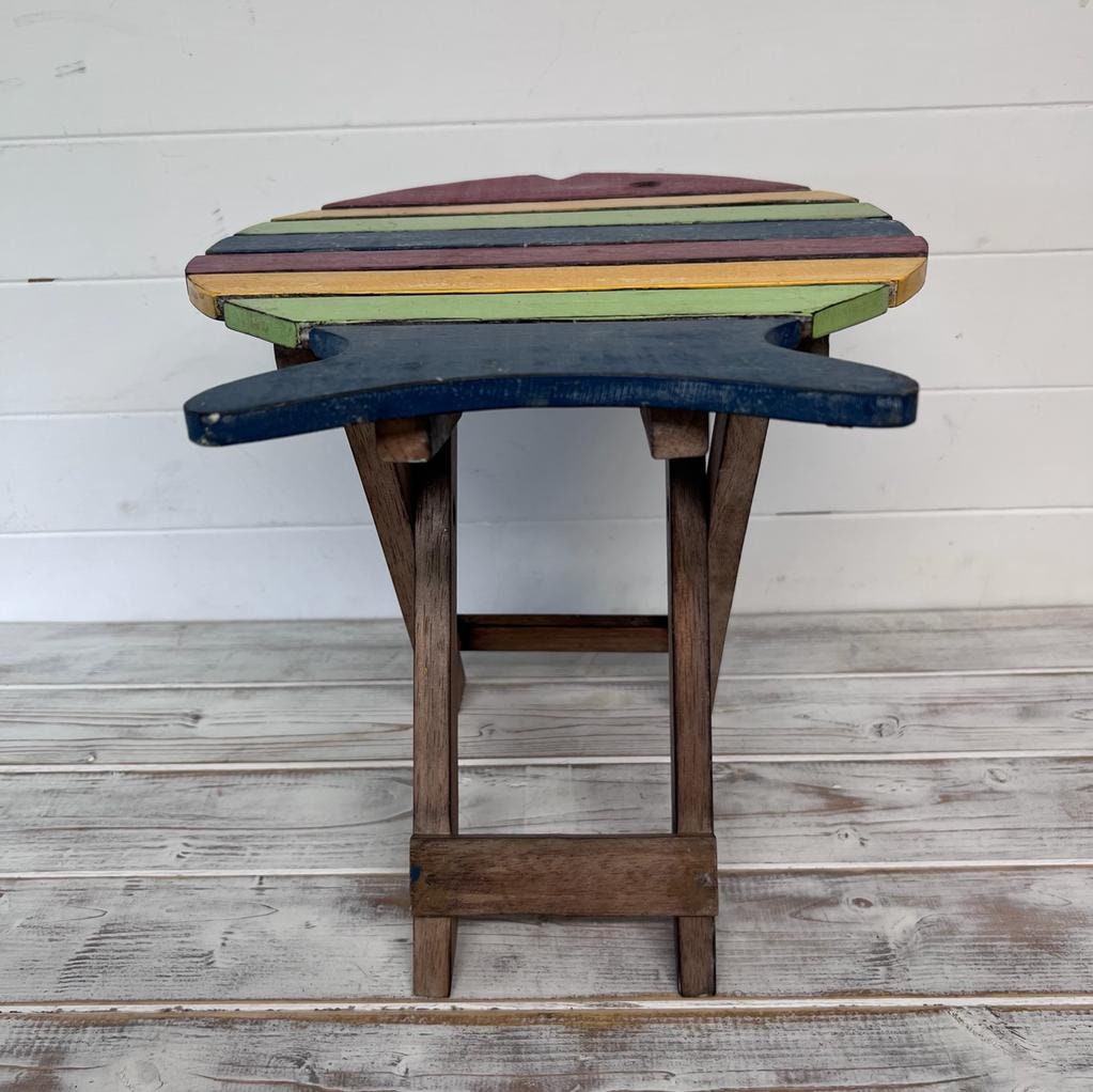 Multi Coloured Fishing Table With Distressed Finish | Etsy