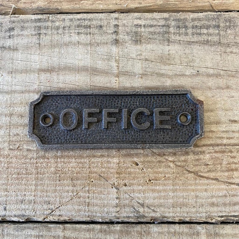 Cast Iron Antique Style Office Door Plaque/sign - Etsy UK
