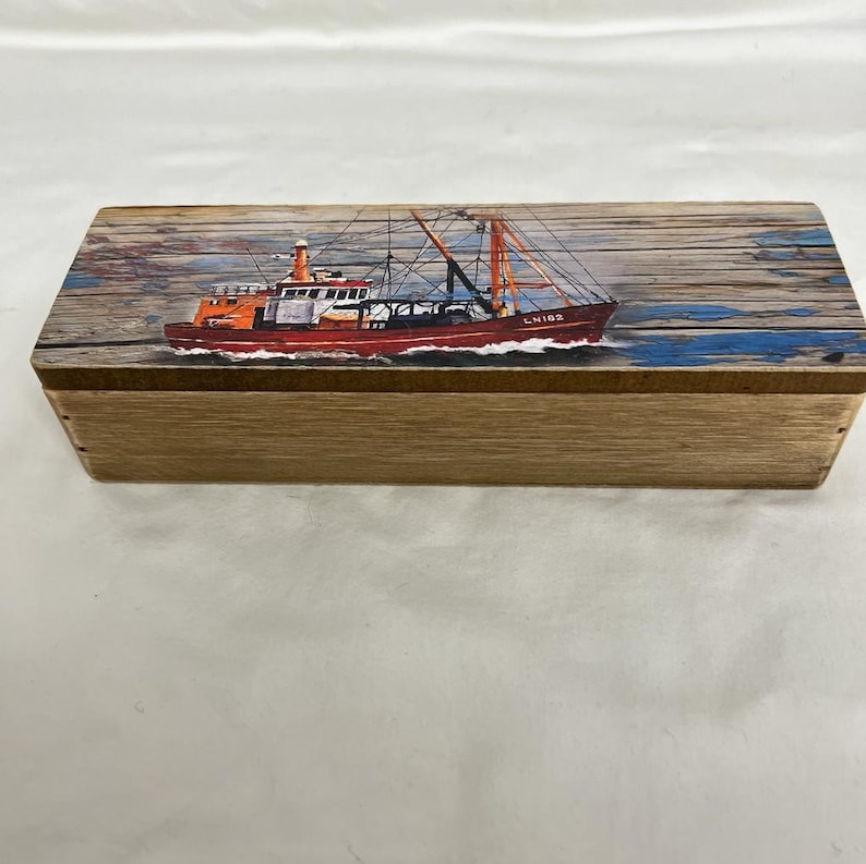 Wooden Fishing Boat Keepsake Box Jewellery Box Trinket Box - Etsy