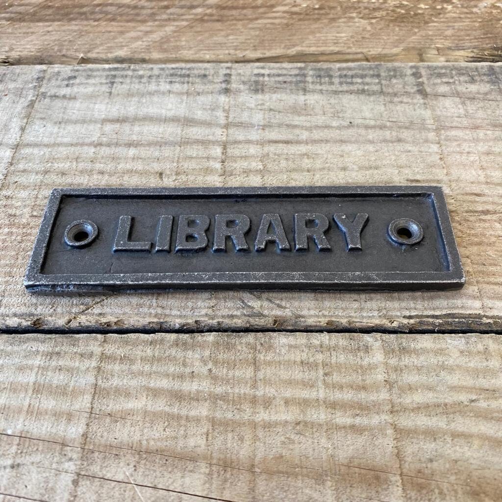 Library Cast Iron Door Plaque/sign - Etsy