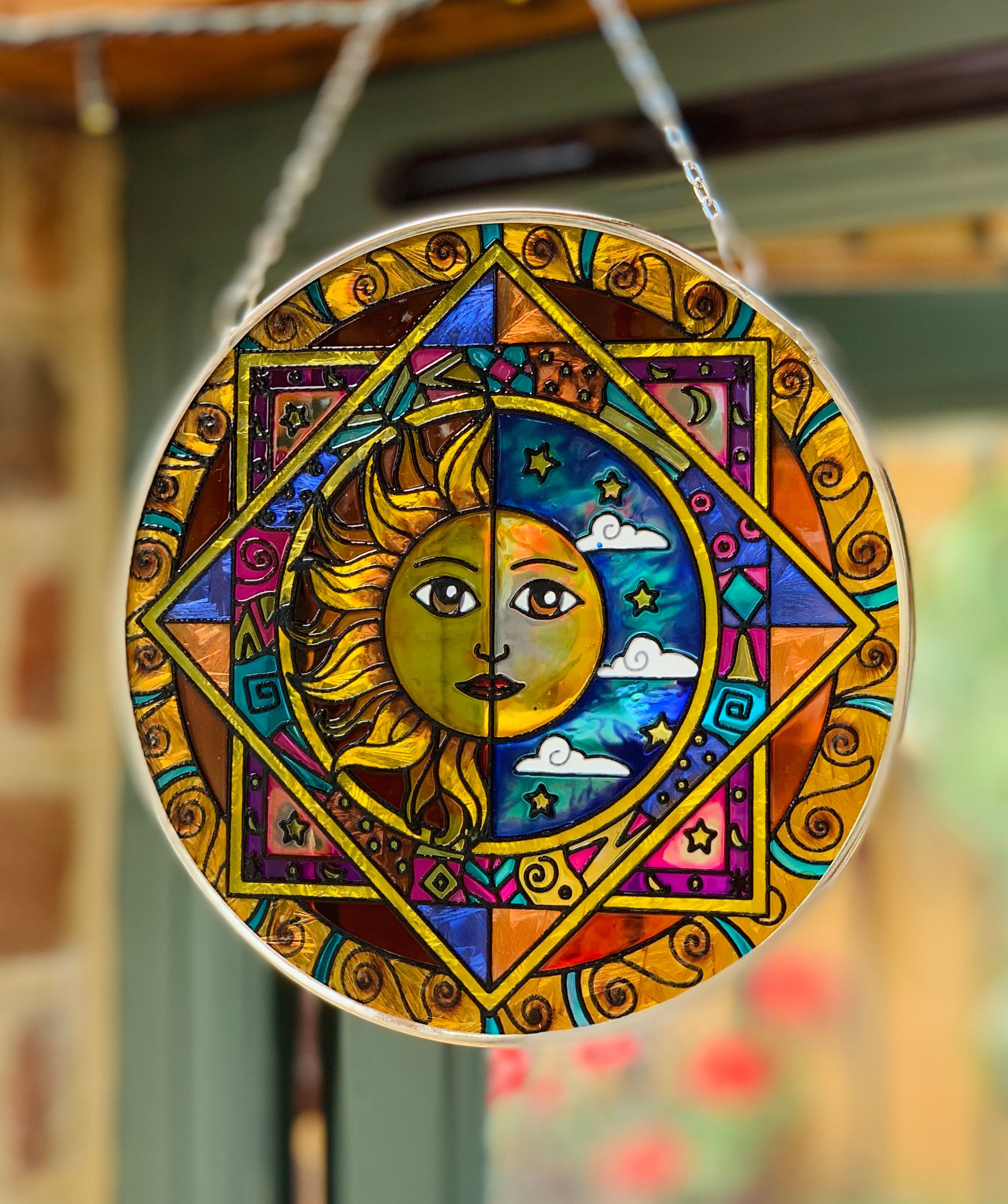 Sun And Moon Eclipse Glass Sun Catcher For Garden Etsy