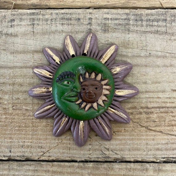 Mexican Barro Style Small Sun and Moon Plaque - Etsy