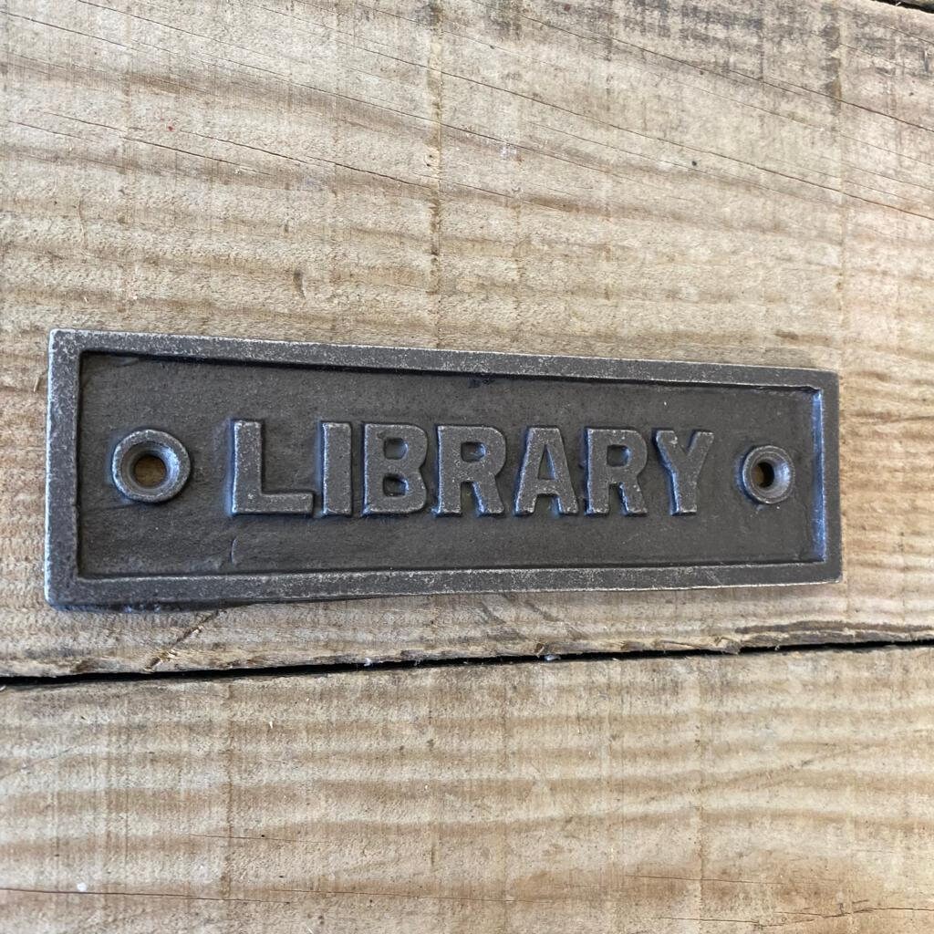 Library Cast Iron Door Plaque/sign - Etsy