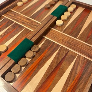 Large WOODEN Inlaid BACKGAMMON SET 41cm X 36cm | Classic Strategy Board ...
