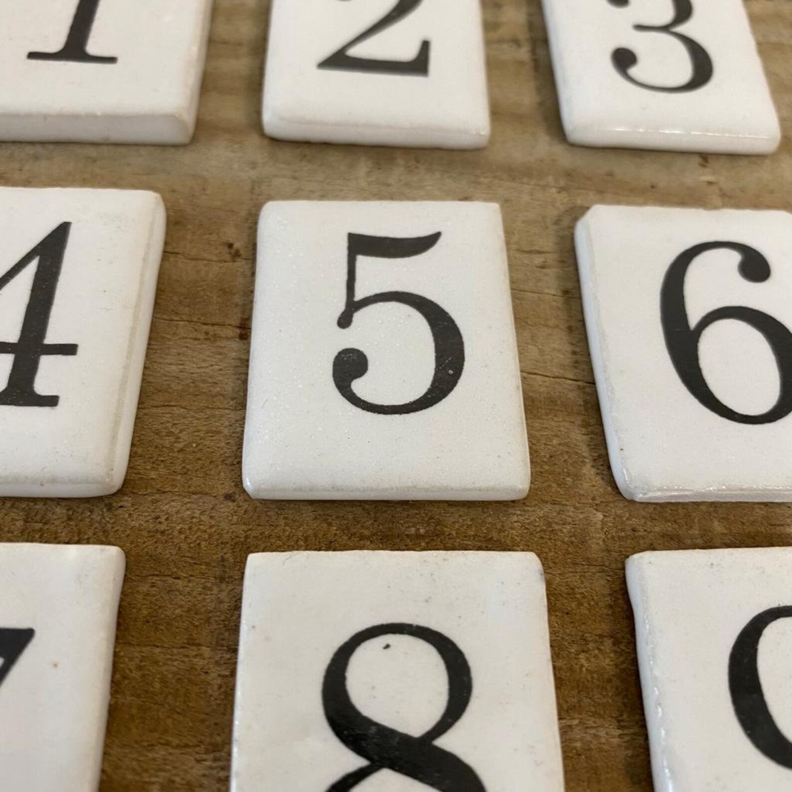 Pack of 10 Ceramic Number Tiles 1 to 10 Wall Plaque Number - Etsy