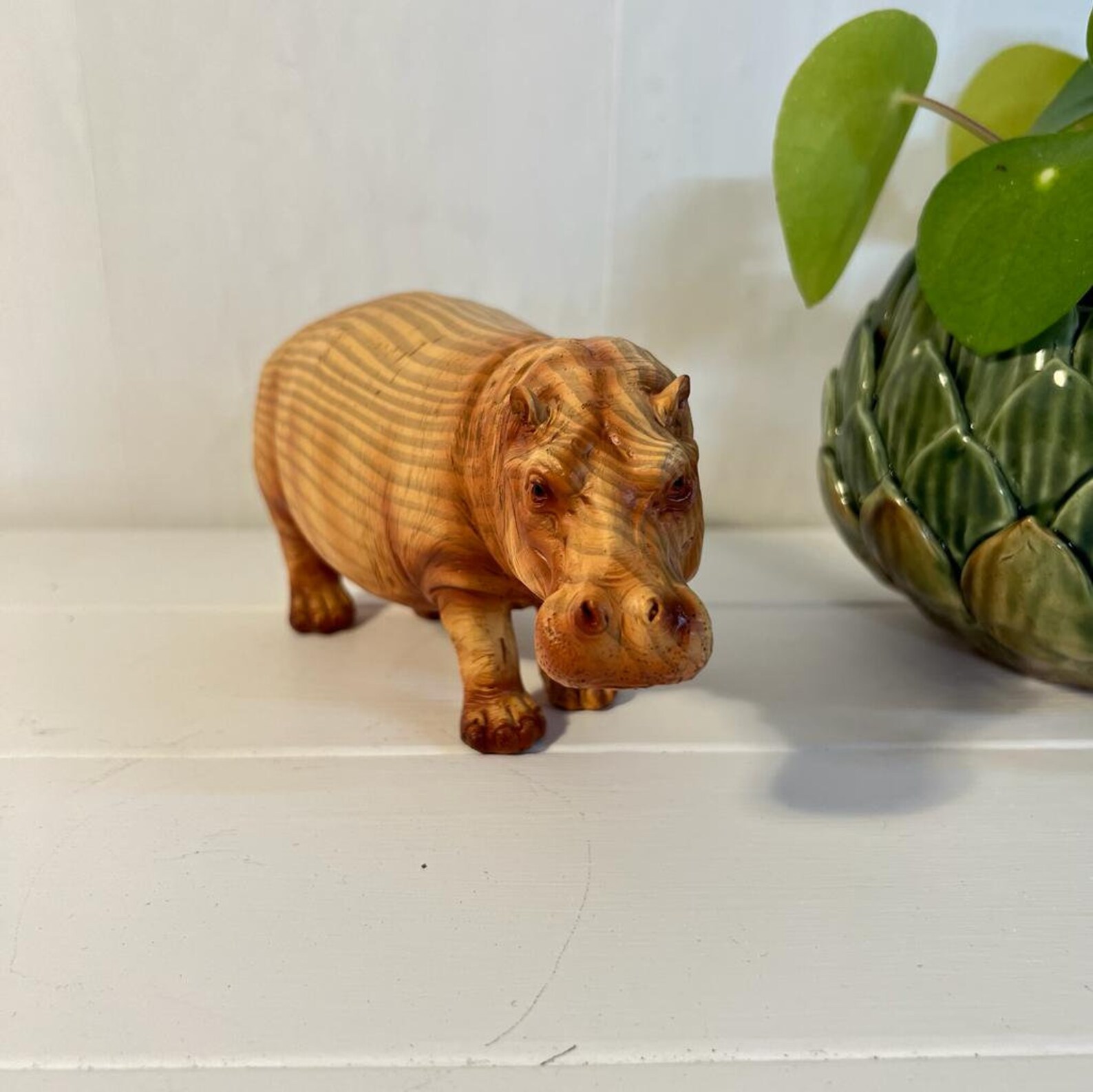 Hippopotamus in Wood Effect Resin ornaments for the Home Home ...
