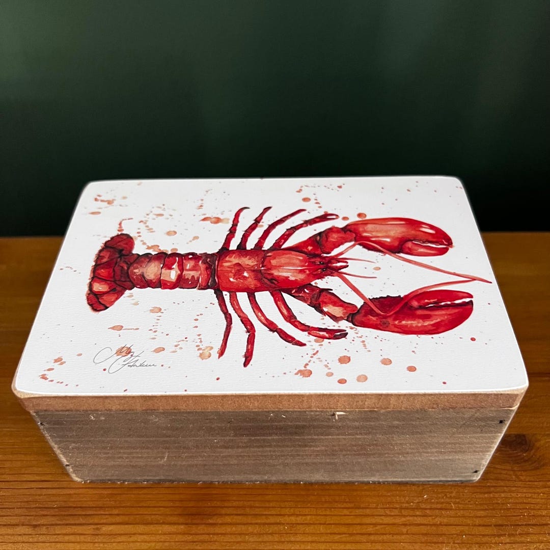 Lobster Keepsake Box | Sealife | Box Trinket Box | Wooden Box | Seaside ...