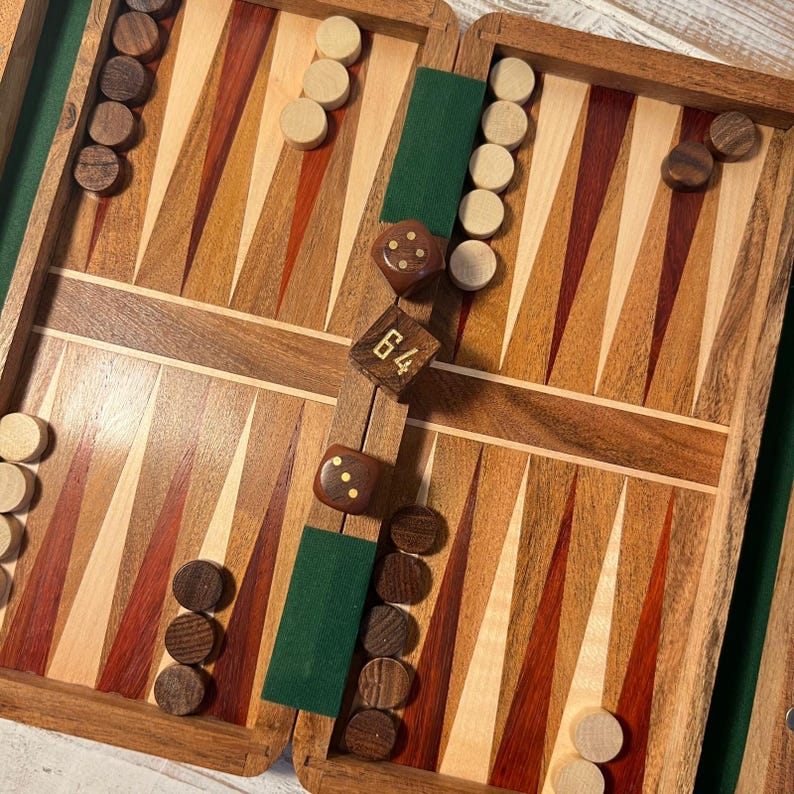 Classic Wooden Inlaid Backgammon Set - 36cm X 26cm, Includes Wooden ...
