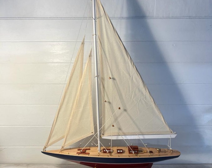 Detailed 50cm Long Wooden Model Endeavour J Class Sailing Yacht ...