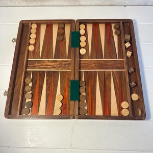 Large WOODEN Inlaid BACKGAMMON SET 41cm X 36cm | Classic Strategy Board ...