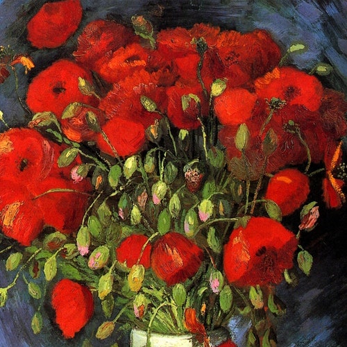 Vincent Van Gogh: Vase With Red Poppies. Fine Art - Etsy UK