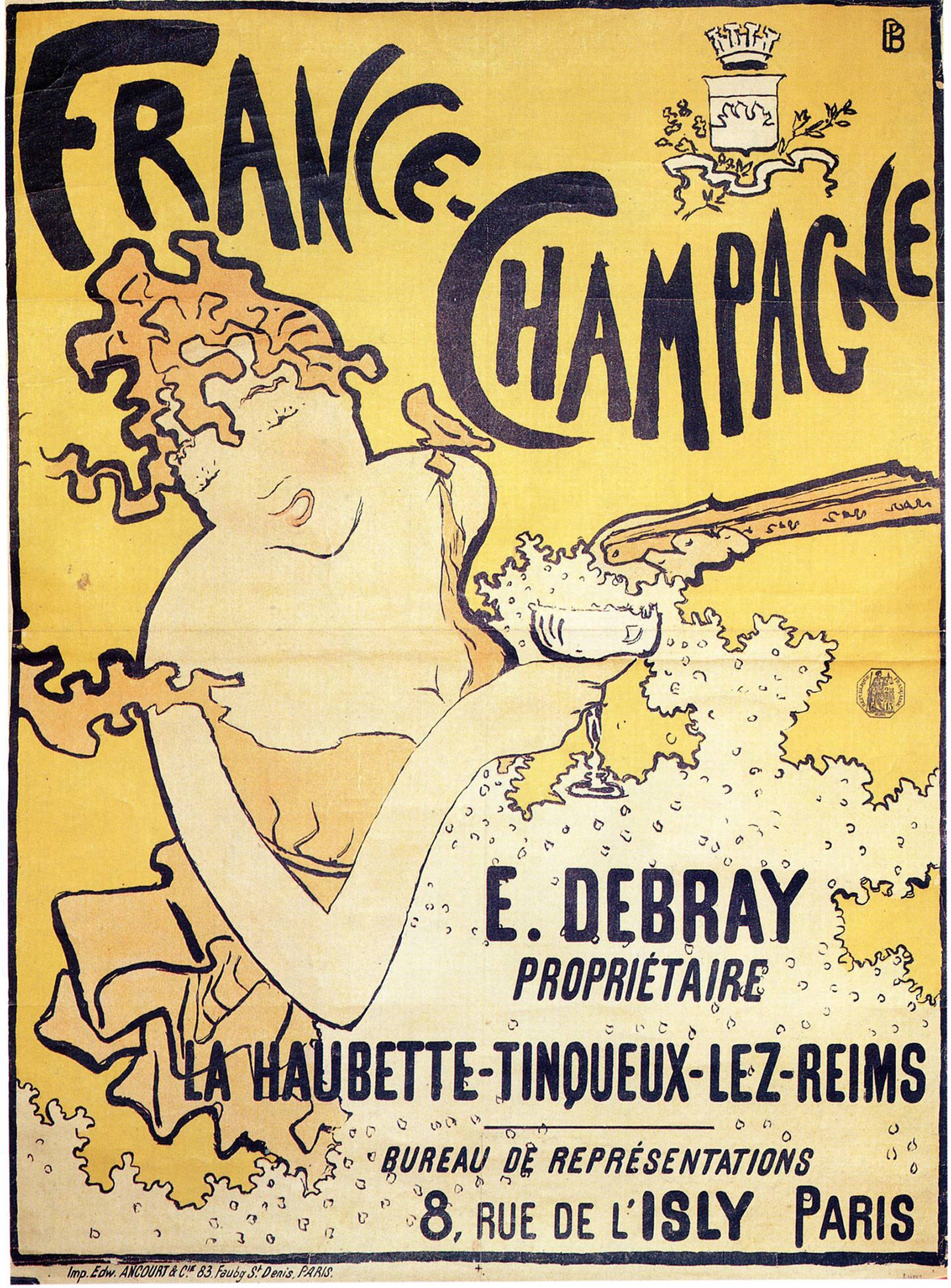 Advertising France Champagne pierre Bonnard Vintage Poster | Etsy