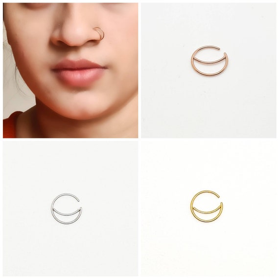 Double Hoop Nose Ring 316L Surgical Steel Nose Ring Nose | Etsy