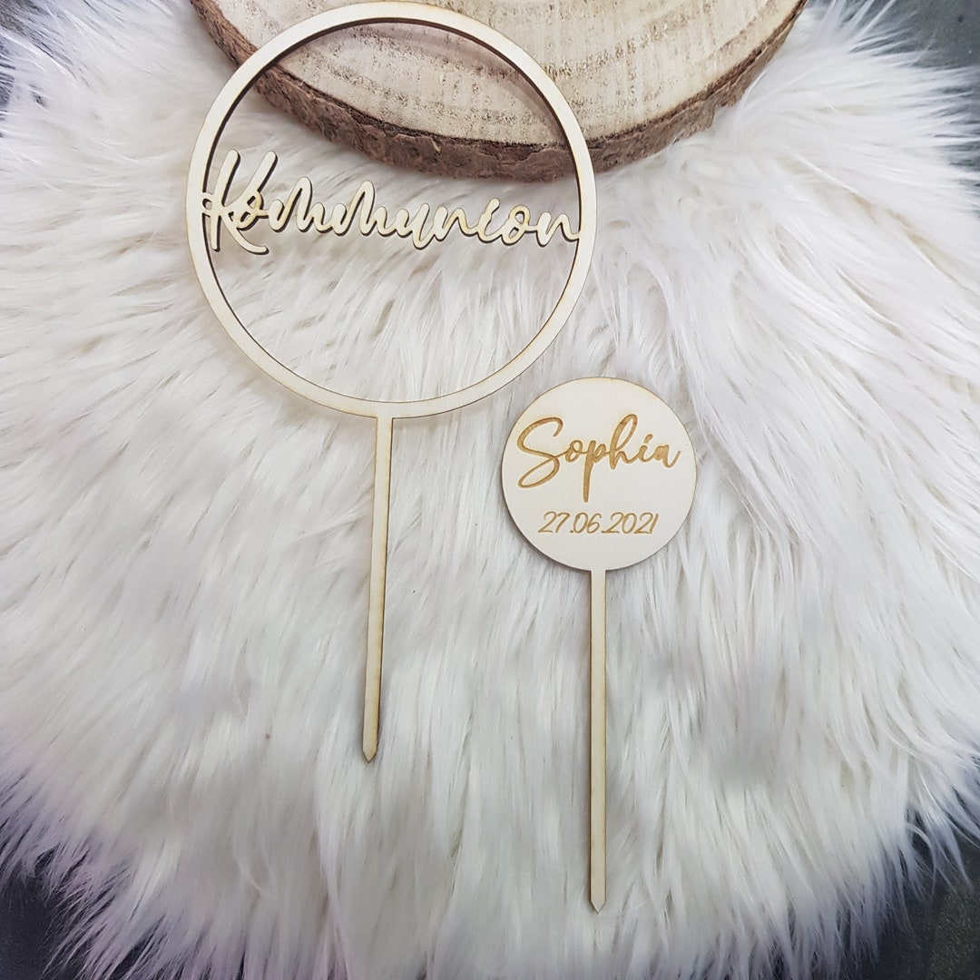 Cake Topper personalizado, Cake Plug Confirmación/Comunión - Etsy España