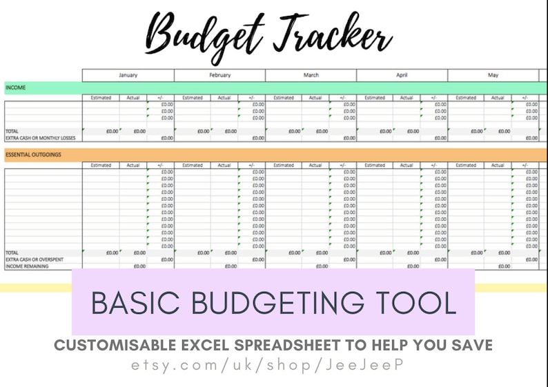 Excel Budget Tracker: Customizable Digital Savings Tool (instant ...