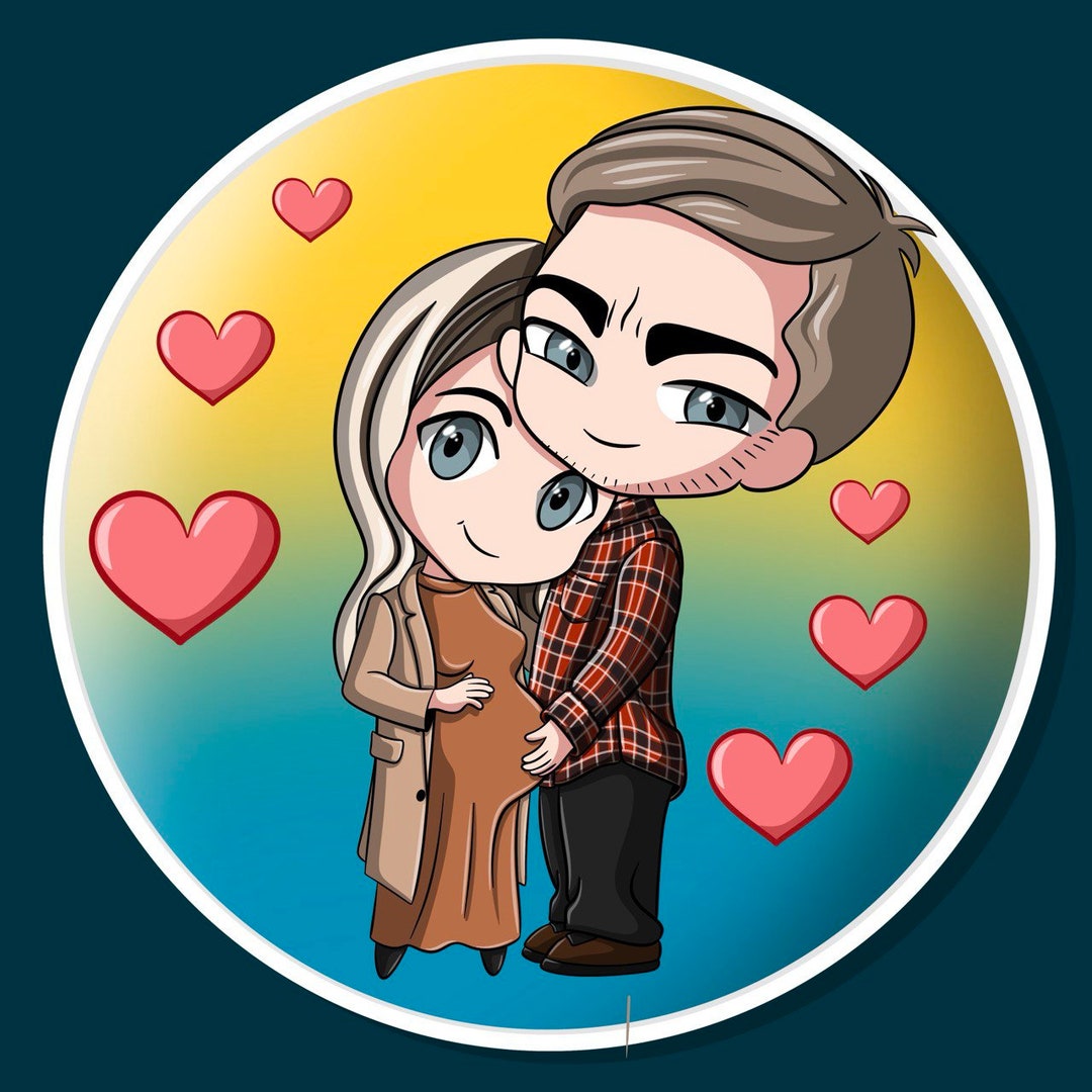 Custom Anime Chibi Portrait - Personalized Baby Announcement for ...