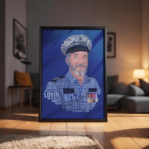Personalized Police Word Art Portrait From Your Photo, Law Enforcement ...