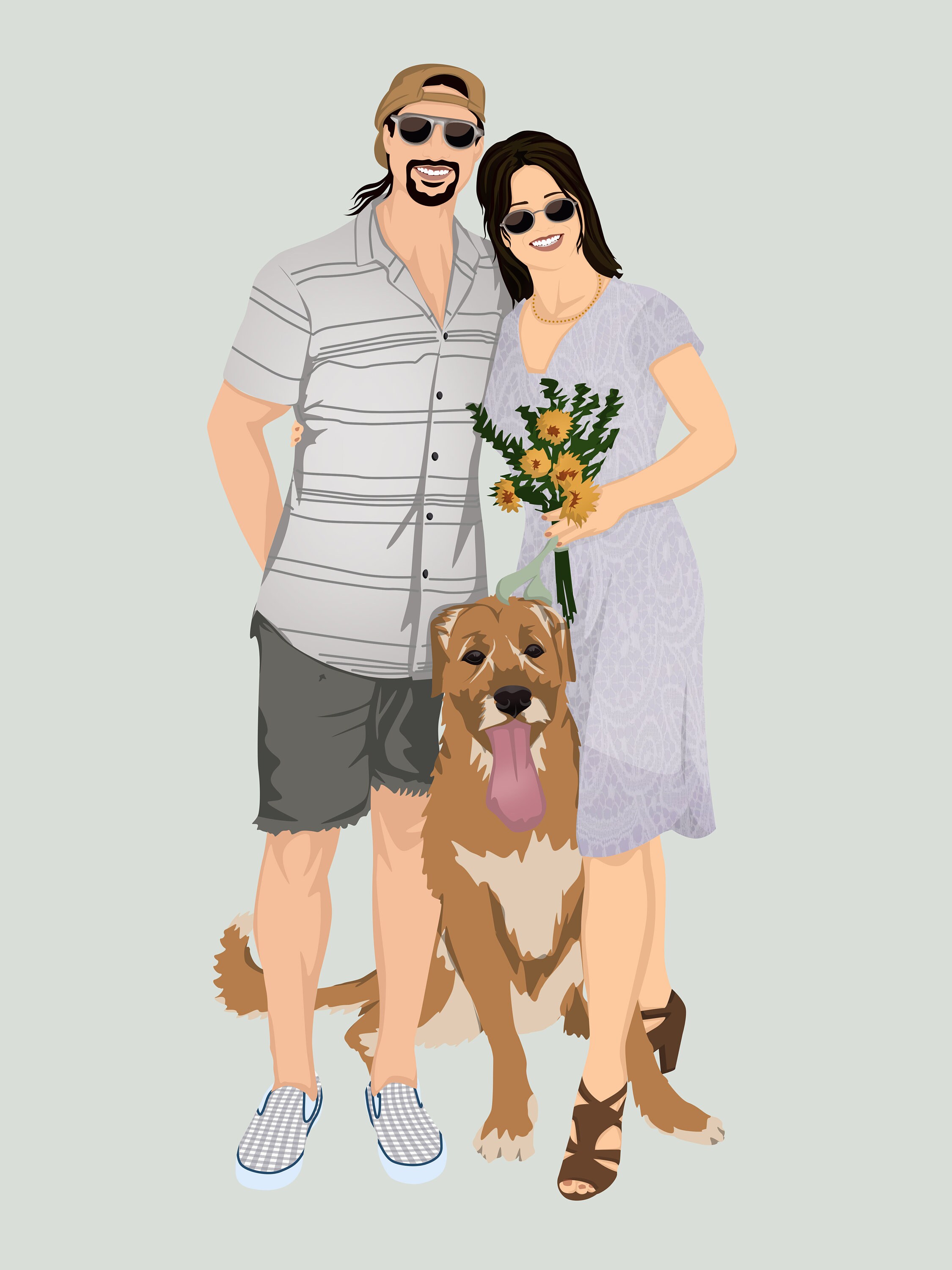 Custom Faceless Minimalist Portrait, Family Anniversary Gift (digital ...