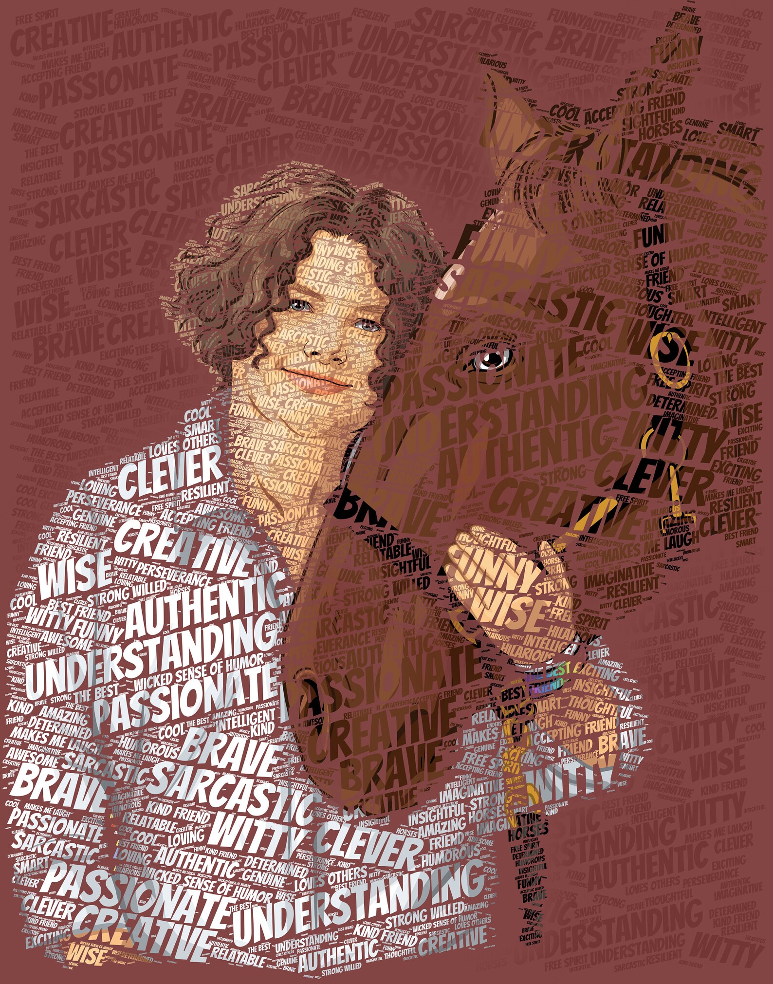 Custom Horse Word Art Portrait, Horse Lover Gift (digital File) - Etsy