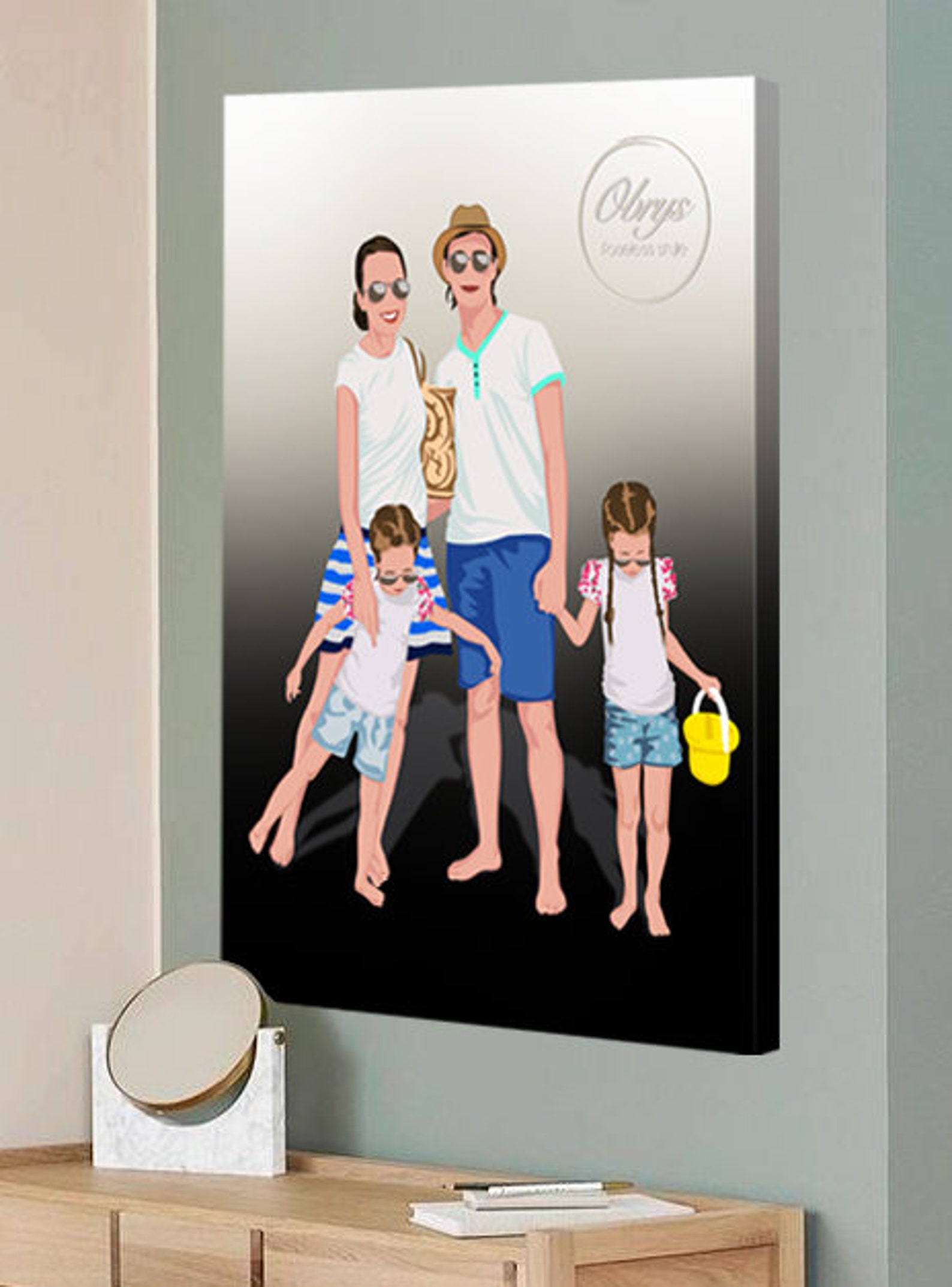 Custom Faceless Minimalist Portrait, Family Anniversary Gift (digital ...