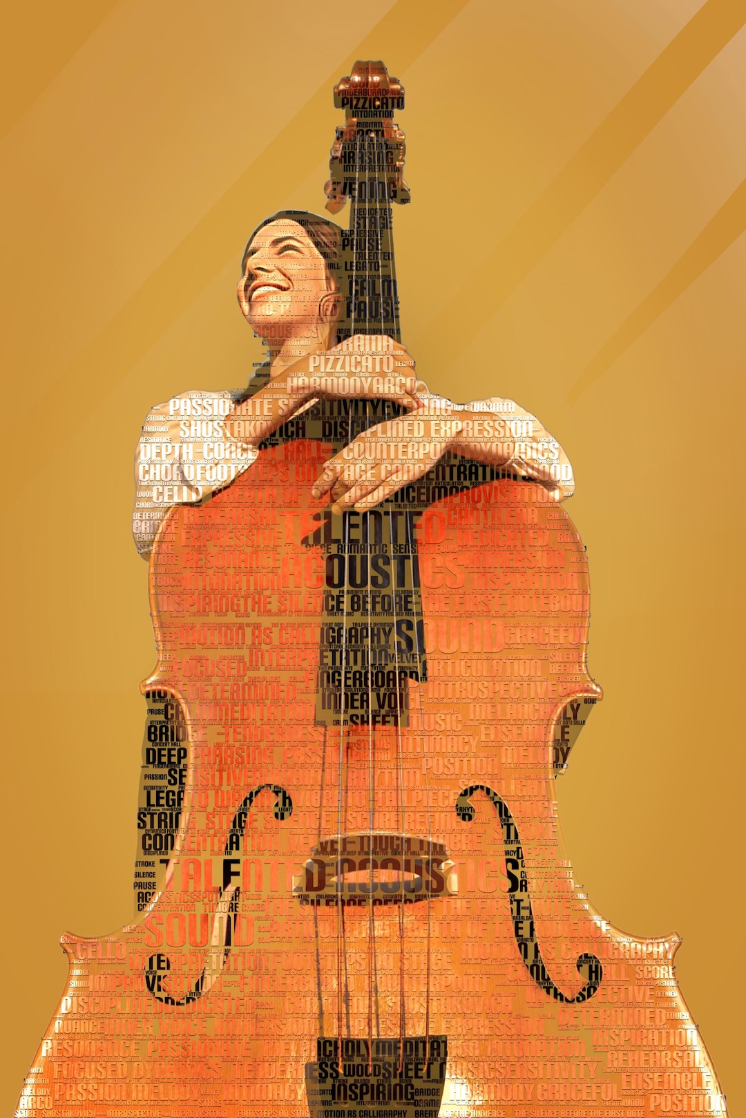 Personalized Cello Word Art | Custom Text Portrait Gift (digital Option ...