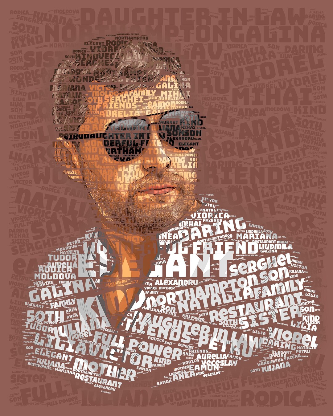 Personalized Portrait Word Art, Custom Photo Gift (digital File) - Etsy