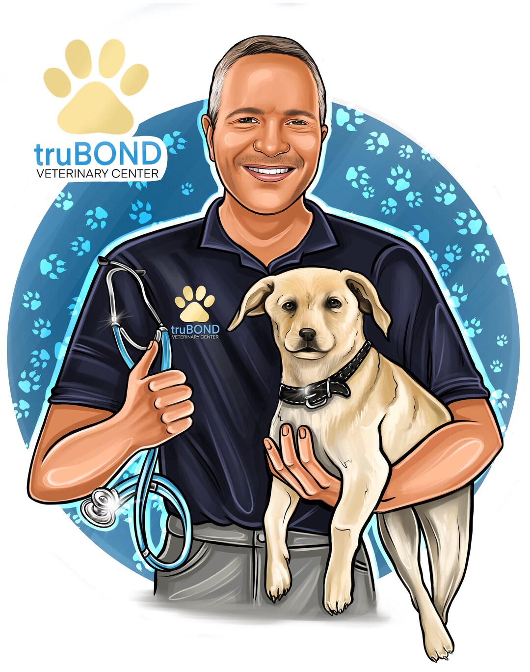 Veterinarian Logo, Custom Veterinarian Gift in Cartoon, Veterinarian ...