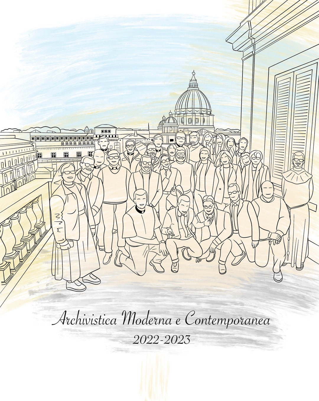 Group Line Art Portrait, Family Line Art Portrait, Gifts Coworkers ...