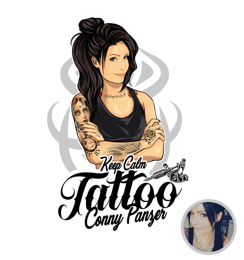 Tatoo Master Logo With Portrait, Gift for Tattoo Artist, Custom ...