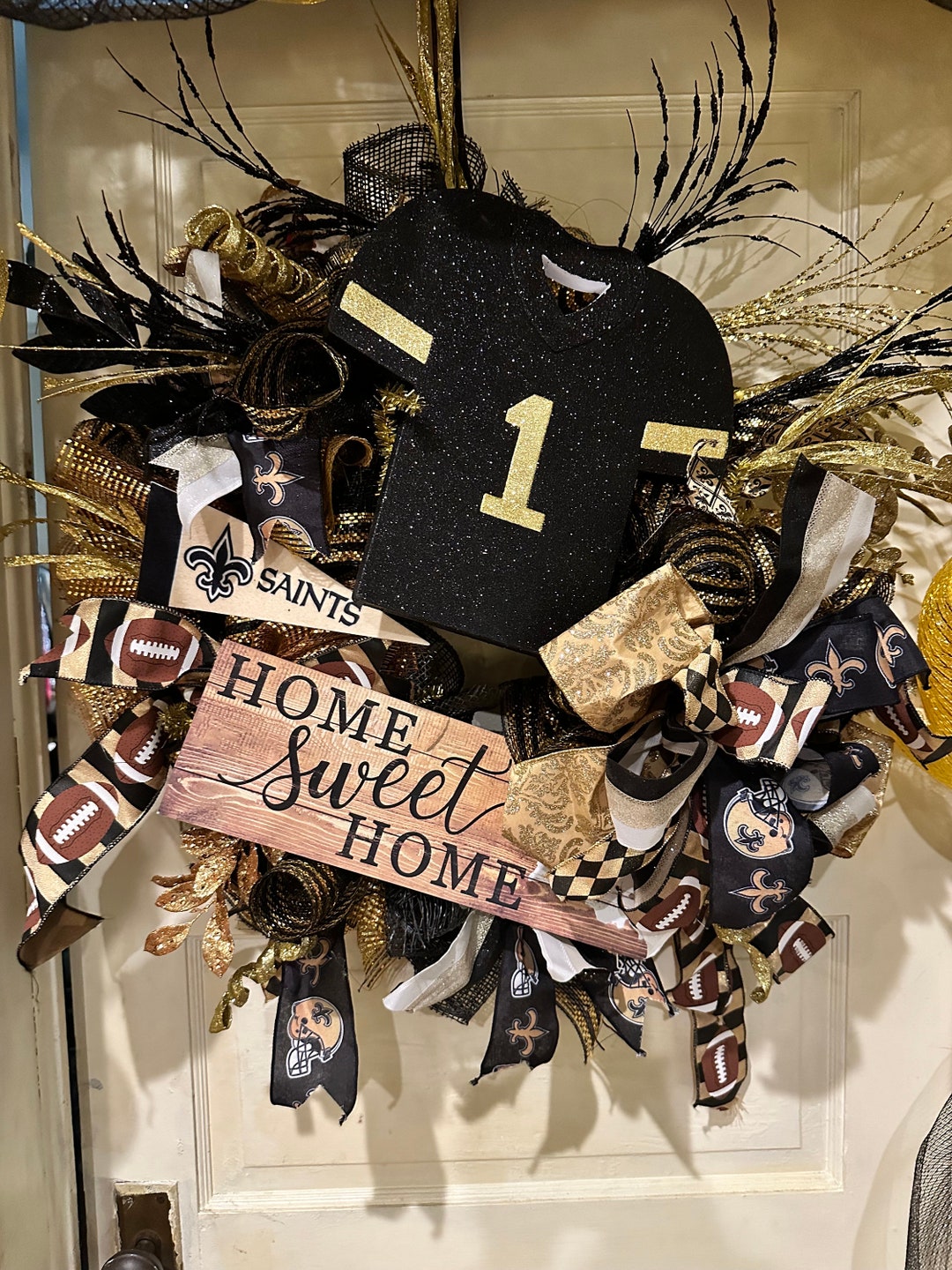 New Orleans Saints Door Wreath/door Hanger - Etsy
