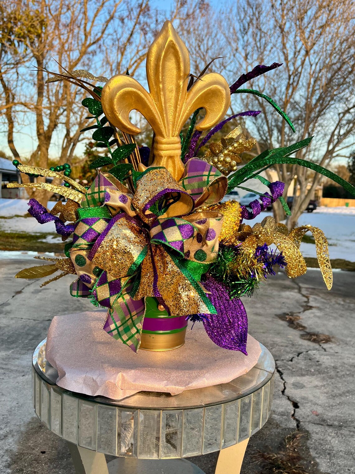 Mardi Gras Centerpiece Arrangement - Etsy