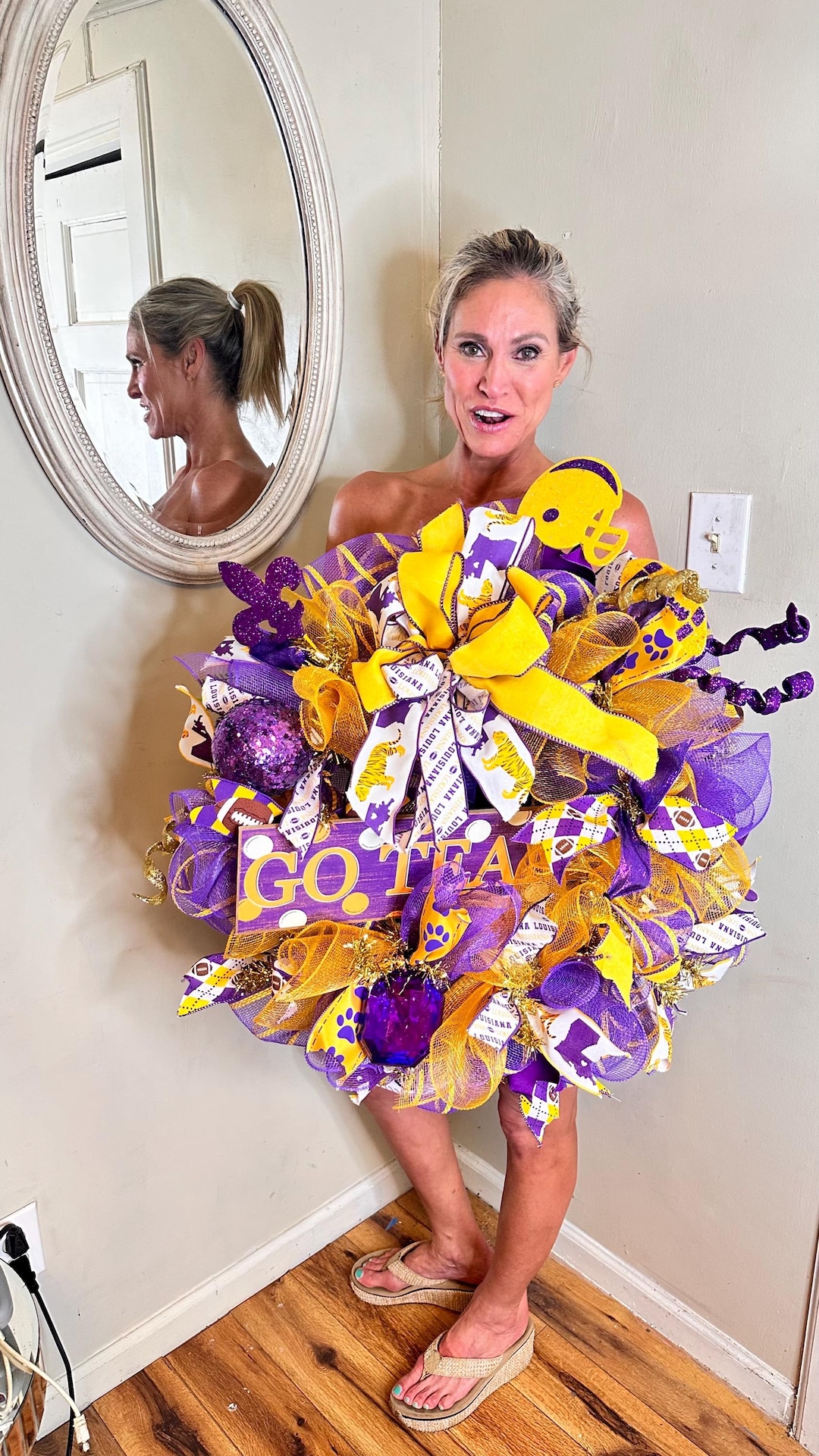 LSU Tiger Wreath Homemade to Welcome Your Guest and Show the Love for ...
