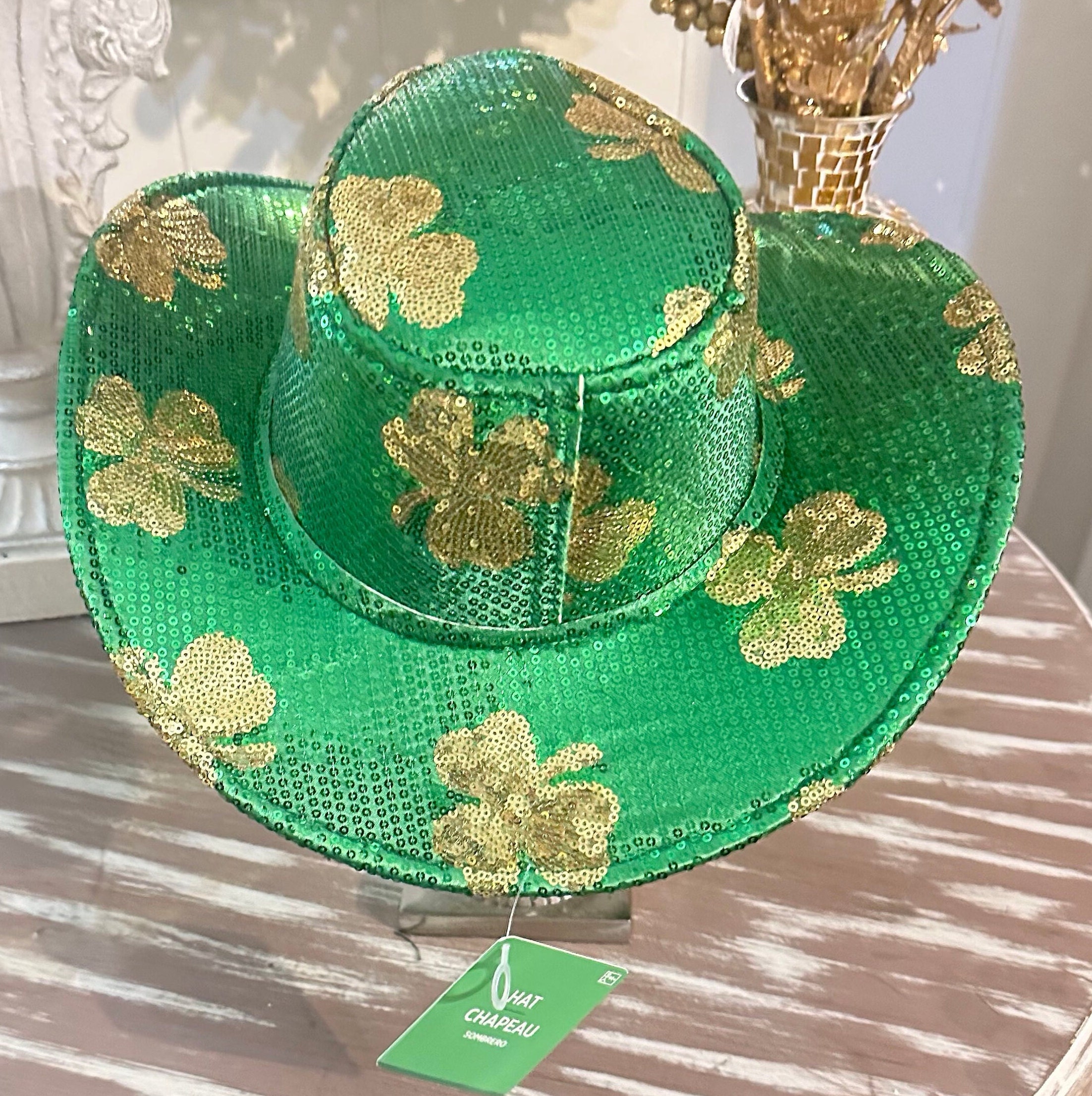 St. Patricks Day Sequin Clover Cowboy Hat Unisex - Etsy