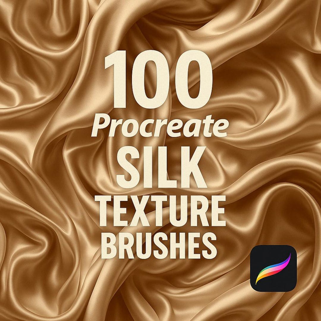 100 Procreate Silk Texture Brushes, Realistic Fabric Brushes for Procreate, Digital Satin and ...