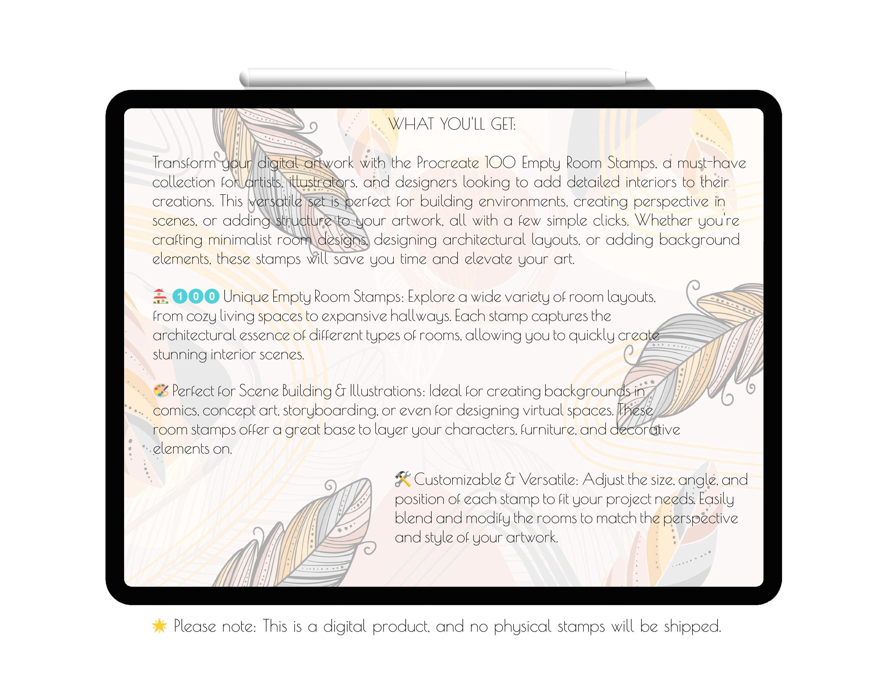 100 Procreate Empty Room Stamps, Architecture Stamp, Procreate Room ...