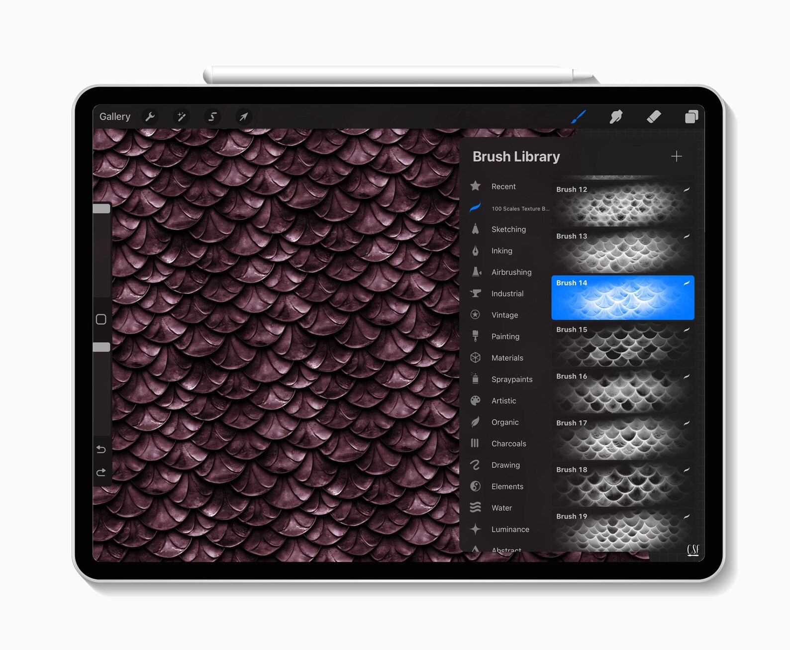 100 Scale Procreate Brushes, Mermaid Scale Brush, Fish Scale Brush ...