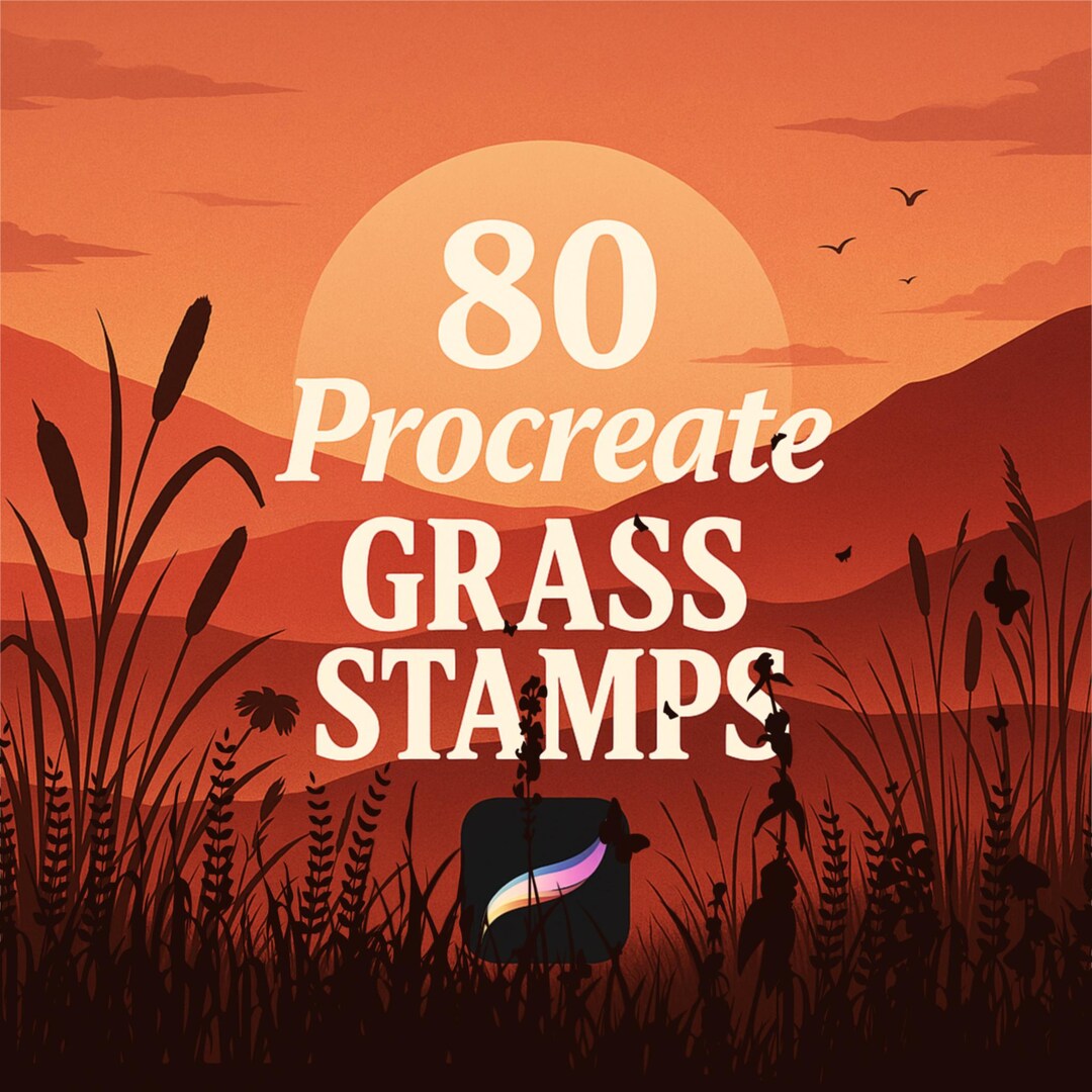 80 Procreate Grass Stamp Brushes, Grass Stamp Set, Grass Brushes ...