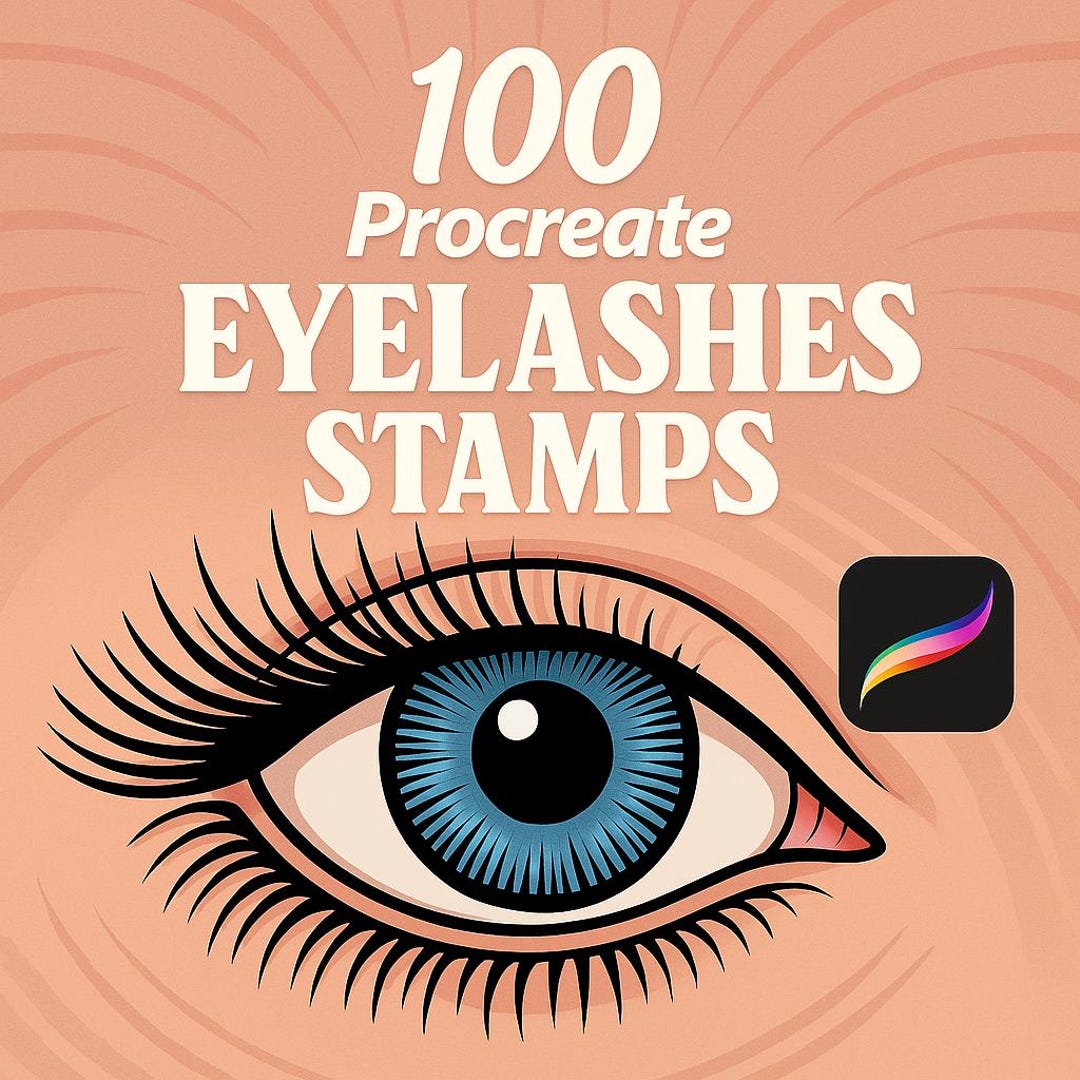 100 Procreate Eyelashes Stamp Brushes, Eyelashes Stamp Set, Procreate ...